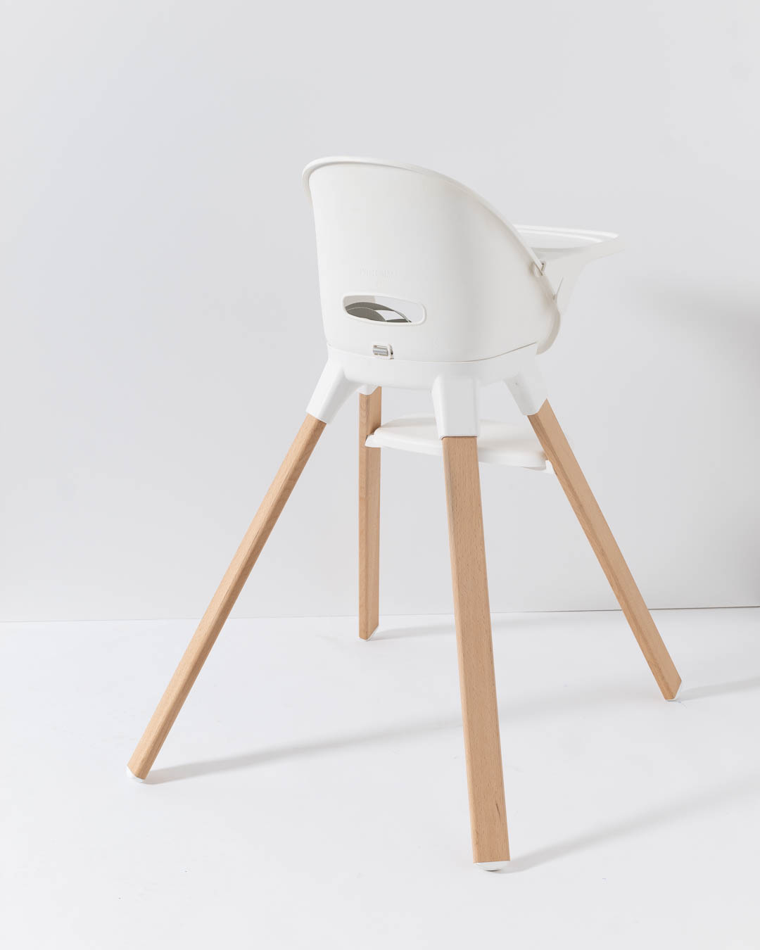Barnstol med bricka | Hög matstol för barn - vit - Twistshake