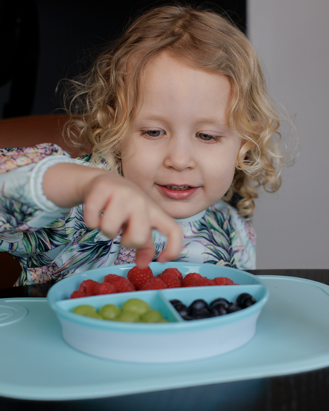 Divided plate with 3 compartments - blue - Twistshake